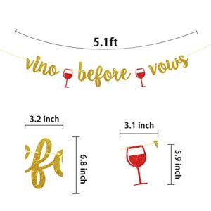 Dill-Dall Vino Before Vows Banner, Bridal Shower Banner, Bridal Shower/Bachelorette Wine Winery Party Decorations (Gold)