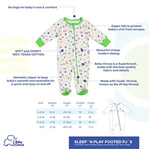 BABYCIRCUS Unisex-Baby Sleep 'N Play Footed Pajamas and Beanies (Pack of 5)