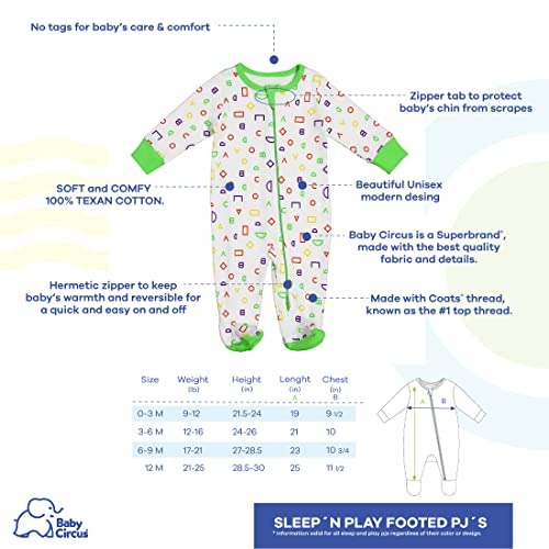 BABYCIRCUS Unisex-Baby Sleep 'N Play Footed Pajamas and Beanies (Pack of 5)