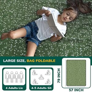 LUNCHALOT Large Picnic Blankets Waterproof - Foldable Outdoor Mat for Park - | 57x78 Inches | Easy to Carry | Water Resistant | Simple Clean | Wipeble and Sandproof | Kids and Toddlers Friendly