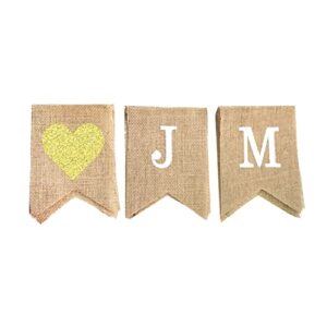 Just Married Banner Flag – Mr and Mrs Banner Rustic Burlap Sign Decoration for Wedding Party Table Photobooth Props Home Wall by Mandala Crafts