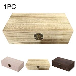 LKEREJOL Wooden Box with Lid,Wood Box Organizer DIY Craft Wooden Boxes for Crafting Gift Box Artist Tool Small Jewelry and Cosmetics (Wood Color)