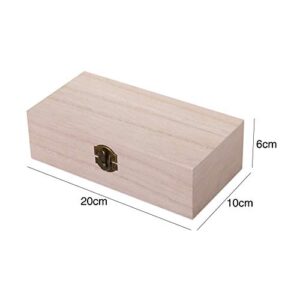 LKEREJOL Wooden Box with Lid,Wood Box Organizer DIY Craft Wooden Boxes for Crafting Gift Box Artist Tool Small Jewelry and Cosmetics (Wood Color)