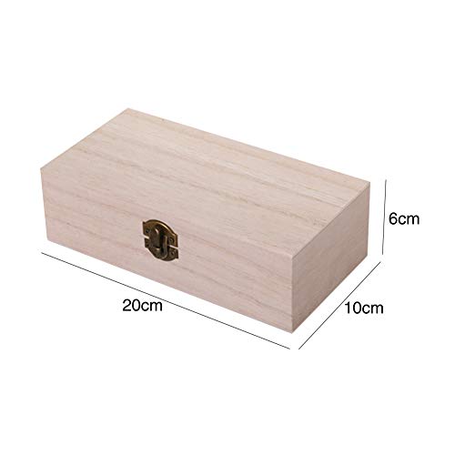 LKEREJOL Wooden Box with Lid,Wood Box Organizer DIY Craft Wooden Boxes for Crafting Gift Box Artist Tool Small Jewelry and Cosmetics (Wood Color)