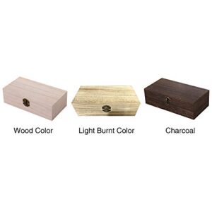 LKEREJOL Wooden Box with Lid,Wood Box Organizer DIY Craft Wooden Boxes for Crafting Gift Box Artist Tool Small Jewelry and Cosmetics (Wood Color)