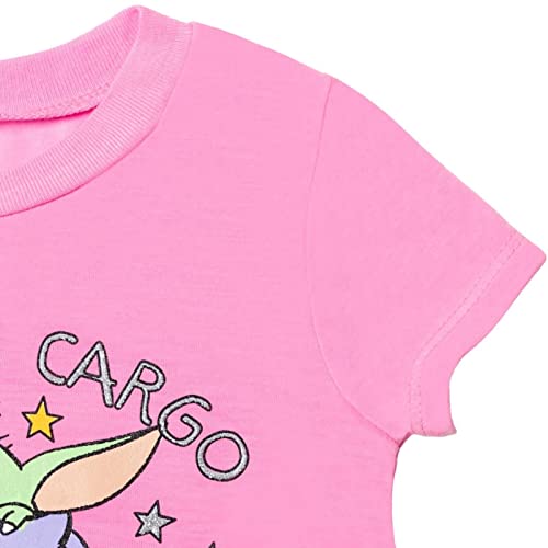 Star Wars The Child Toddler Girls Graphic T-Shirt Shorts and Scrunchie 3 Piece Outfit Set Pink/Rainbow 5T