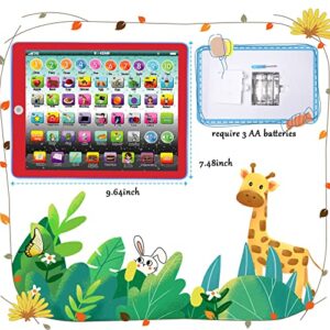 SPOGENN Learning Tablet Educational Touch Pad for Fun Learn Number ABCs Spelling Animal, Pink