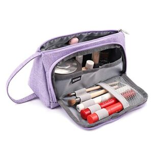 Pencil Case, Yloves Big Capacity Pen Pencil Bag Pouch Box Organizer Holder with 2 PCS Index Tabs for School Office (Purple)