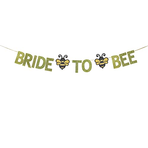 JENSENLIN Bride to Bee Banner,Bridal Shower/Bachelorette/Engagement/Wedding Bunting Party Decorations.