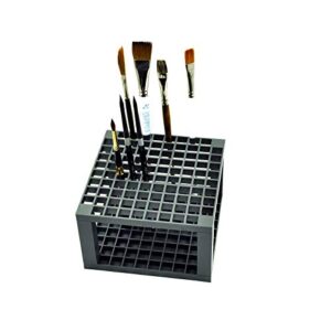 art brush organizer 96 hole plastic pencil，brush holder,pen, colored pencils markers – desk stand organizer holder fits paint brushes dryer holder for pens colored pencils markers