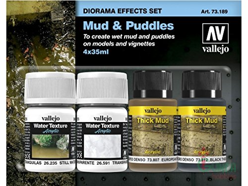 Vallejo Mud and Puddles, Diorama Effects Set for Model & Hobby 73189