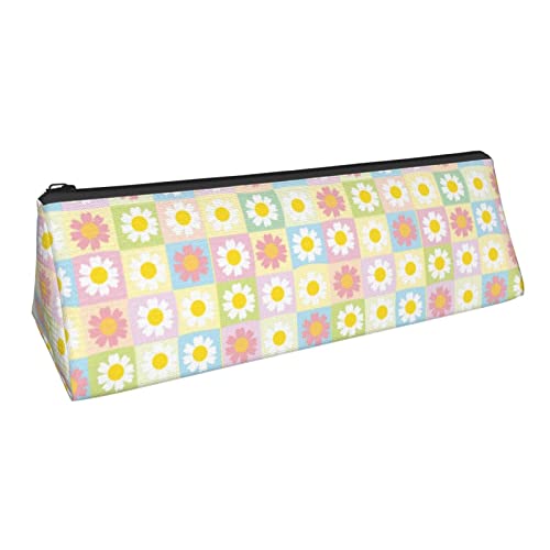 TumzfhQ Pencil Pouch Triangle Small Pen Case Pencil Bag Organizer Zipper Multi Function for Teen Girls Boys Kids Office Cute Floral