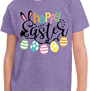 Happy Easter T Shirt Toddler Baby Girls Boys Bunny Rabbit Graphic T-Shirt Easter Egg Letter Print Tees Tops Purple