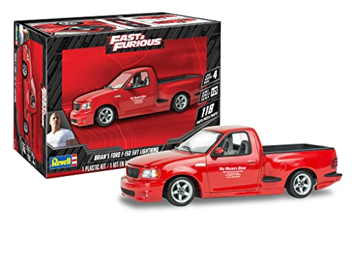 Revell 85-4499 Fast & Furious Brian's Ford SVT Lightning Model Car Kit 1:25 Scale 118-Piece Skill Level 4 Plastic Model Building Kit, Red