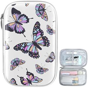 zzkko butterflies white pencil bag case zipper pencil holder organizer stationary pen bag cosmetic makeup bag pouch purse for school office supplies