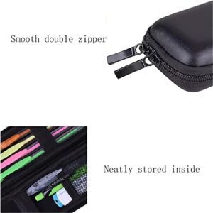 Hard Pencil Case for Executive Fountain Pen, Ballpoint Pen, Stylus Touch Pen, Headphone Data Cable Accessory PU Storage Box(Black)