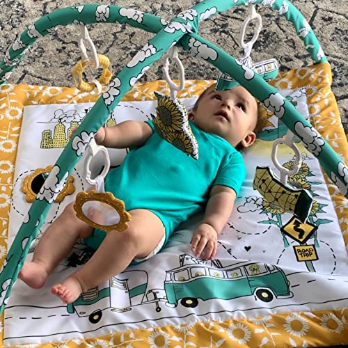 JumpOff Jo – Infant Activity Gym and Baby Play Mat – Ages 0-18 mo. – Road Trip