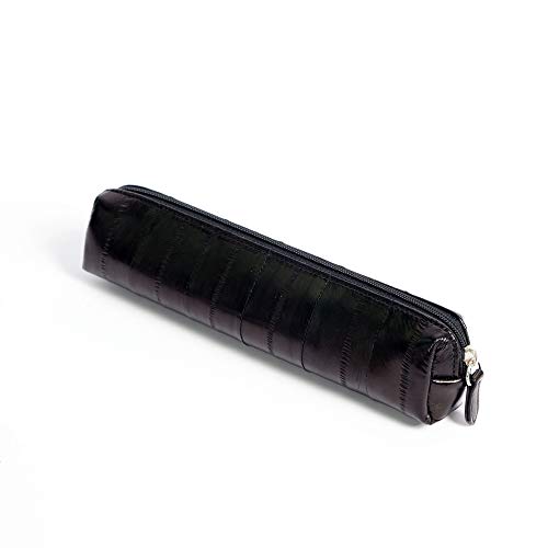 EEL Skin Leather Compact Pen CASE (Black)