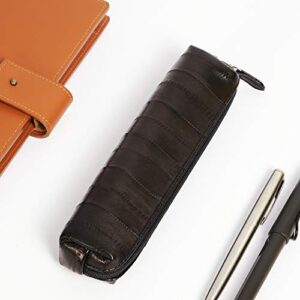 EEL Skin Leather Compact Pen CASE (Black)