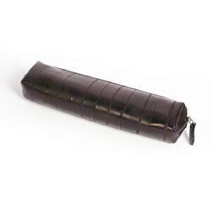 EEL Skin Leather Compact Pen CASE (Black)