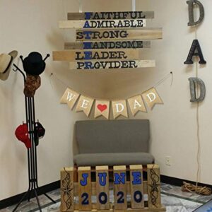 Uniwish We Love Dad Banner Burlap Bunting Rustic Papa Gift Happy Father’s Day Birthday Party Decorations for Men