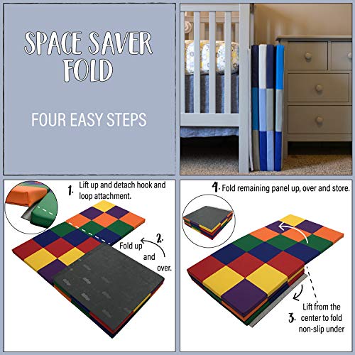 Factory Direct Partners 12266-CTPU Softscape Playtime Space Saver 4-Section Folding Activity Mat for Infants and Toddlers - Contemporary/Purple