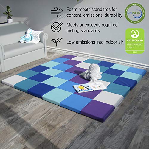 Factory Direct Partners 12266-CTPU Softscape Playtime Space Saver 4-Section Folding Activity Mat for Infants and Toddlers - Contemporary/Purple