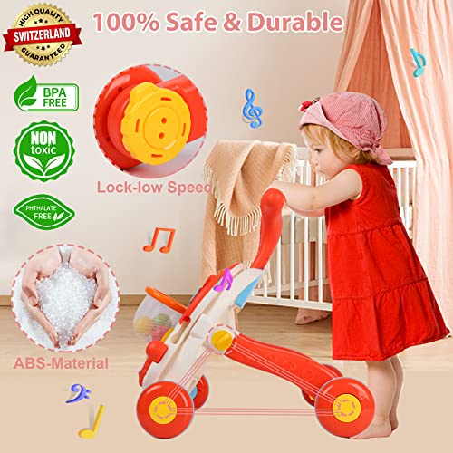 GLÜCK Baby Walker for Baby Boys Girls - Baby Sit to Stand Learning Walkers & Activity Table Center, Baby Bouncer Jumper, Early Educational Toddler Push Walker,Infant Standing Toys for 12 to 36 Months