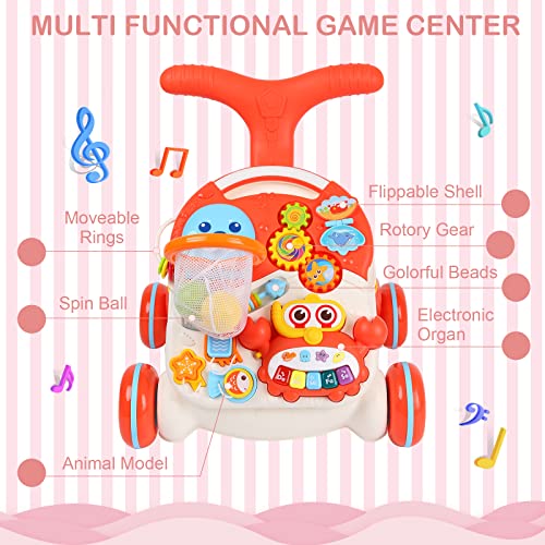 GLÜCK Baby Walker for Baby Boys Girls - Baby Sit to Stand Learning Walkers & Activity Table Center, Baby Bouncer Jumper, Early Educational Toddler Push Walker,Infant Standing Toys for 12 to 36 Months