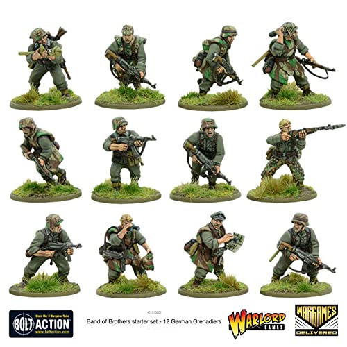 Wargames Delivered Bolt Action Miniatures - Band of Brothers Starter Set- English Language. Action Figures 28mm WWII Miniature Models and Tanks for Miniature Wargaming by Warlord Games