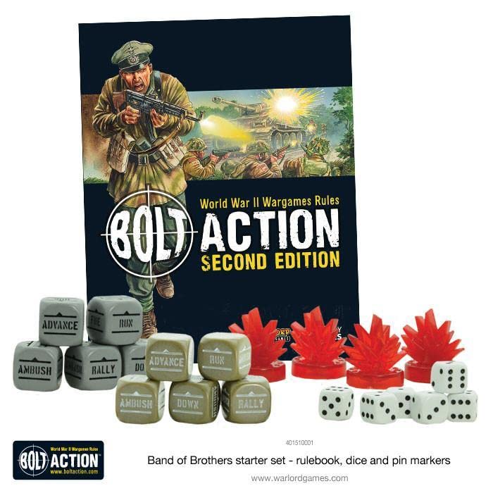 Wargames Delivered Bolt Action Miniatures - Band of Brothers Starter Set- English Language. Action Figures 28mm WWII Miniature Models and Tanks for Miniature Wargaming by Warlord Games