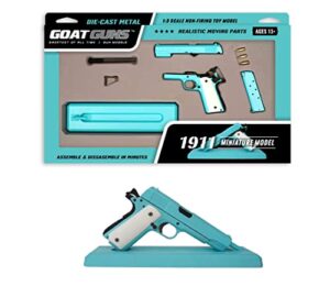 goatguns miniature 1911 historical model tiffany blue | 1:2.5 scale diecast metal build kit