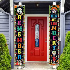 day of the dead decorations dia de los muertos banner mexican party decorations porch sign day the dead banner hanging flag fiesta decoration for indoor/outdoor