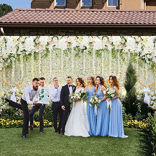 6 x 13ft Flower Wedding Backdrop Large Vinyl Wedding Floral Wall Backdrop Bridal Shower Backdrop Garage Door Banner Photographic Studio Photo Backgrounds for Outdoor Indoor Ceremony Party Decor