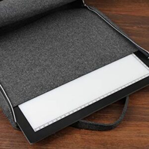 Storage Bag Felt Hand-held Shockproof 14.75 x 11.75 Inch 2.5 inch Thick for A4 Painting Light Pad Board Leaf Book Weeding Light Box (Plus Thick Size)