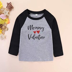 Mommy is My Valentine Shirt Toddler Kids Cotton Long Sleeve Tee Tops Outfit Boys Girls Valentine’s Day Clothes (5-6 Years, Style 2#-Mommy is My Valentine)