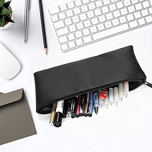 ProCase Black Portable Pencil Bag Pen Case Bundle with [2 Pack] Black Soft PU Leather Pencil Bag Pen Case