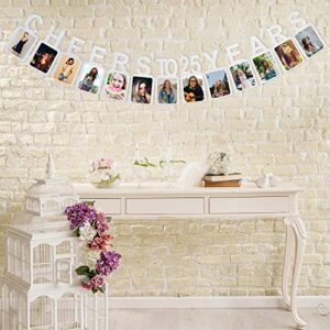 Cheers To 25 Years Photo Banner - Happy 25 Years Old Birthday 25th Anniversary Party Decoration Sign Silver