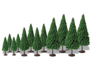 model cedar trees 12pcs train scenery landscape pine miniature diorama trees mixed model for road architecture building diy decoration gift (12)