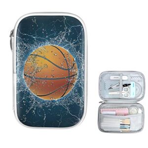 zzkko sport water basketball pencil bag case zipper pencil holder organizer stationary pen bag cosmetic makeup bag pouch purse for school office supplies