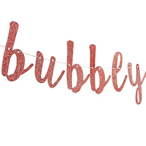 Rose Gold Bubbly Bar Banner - Bachelorette / Bridal Shower / Engagement / Baby Shower / Mimosa Bar Party Decorations