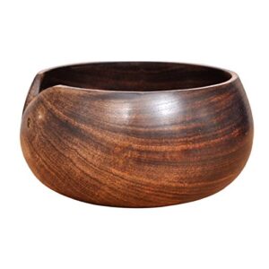 MALLA INC. Wooden Yarn Bowl Made with Mango Wood | Hand-Made Yarn Bowl by Indian Artizans | Yarn Bowl for Knitting & Crochet Accessories