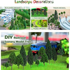 hatisan 37pcs Mixed Model Trees 1.45-5.5 inch (3.7 -14 cm), Ho Scale Trees Diorama Supplies, Model Train Scenery, Fake Trees for Projects, DIY Scenery Landscape Woodland Scenery - Multiple Type