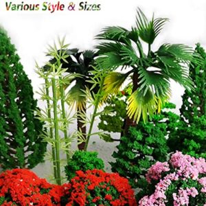 hatisan 37pcs Mixed Model Trees 1.45-5.5 inch (3.7 -14 cm), Ho Scale Trees Diorama Supplies, Model Train Scenery, Fake Trees for Projects, DIY Scenery Landscape Woodland Scenery - Multiple Type