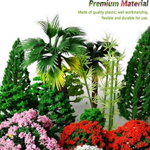 hatisan 37pcs Mixed Model Trees 1.45-5.5 inch (3.7 -14 cm), Ho Scale Trees Diorama Supplies, Model Train Scenery, Fake Trees for Projects, DIY Scenery Landscape Woodland Scenery - Multiple Type