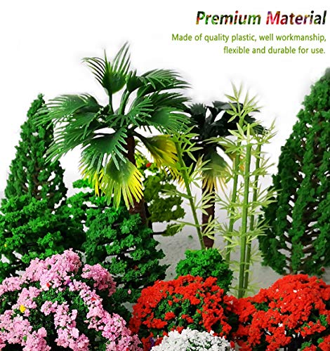 hatisan 37pcs Mixed Model Trees 1.45-5.5 inch (3.7 -14 cm), Ho Scale Trees Diorama Supplies, Model Train Scenery, Fake Trees for Projects, DIY Scenery Landscape Woodland Scenery - Multiple Type