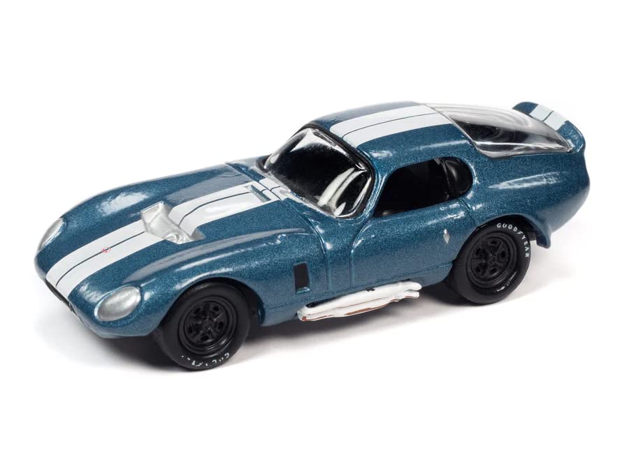 Johnny Lightning 1964 Shelby Cobra Daytona Viking Blue Met. w/White Stripes Barn Finds Ltd Ed to 12834 pcs 1/64 Diecast Model Car JLSF023-JLSP231B