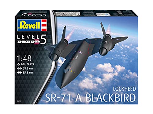 Revell 04967 Lockheed SR-71 Blackbird 1:48 Scale Model Kit, Unvarnished