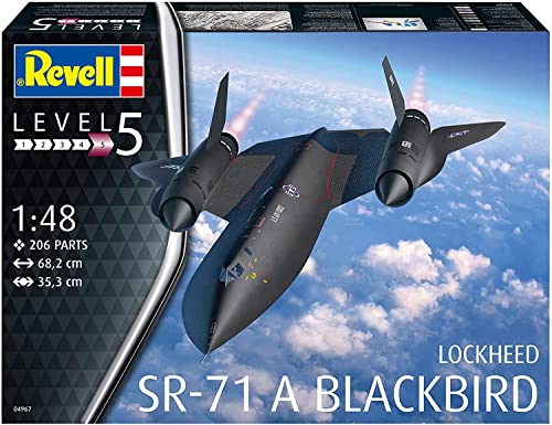 Revell 04967 Lockheed SR-71 Blackbird 1:48 Scale Model Kit, Unvarnished