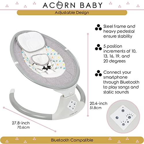 Acorn Baby Electric Baby Swing Remote Control Portable Baby Swing - Baby Rocker Swing with Music Speaker and Net Cover